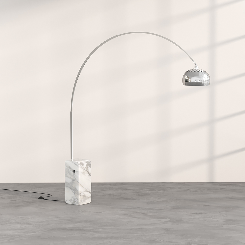 Lampadaire avec Base en Marbre - Lampe de Salon - Bow | Privatefloor