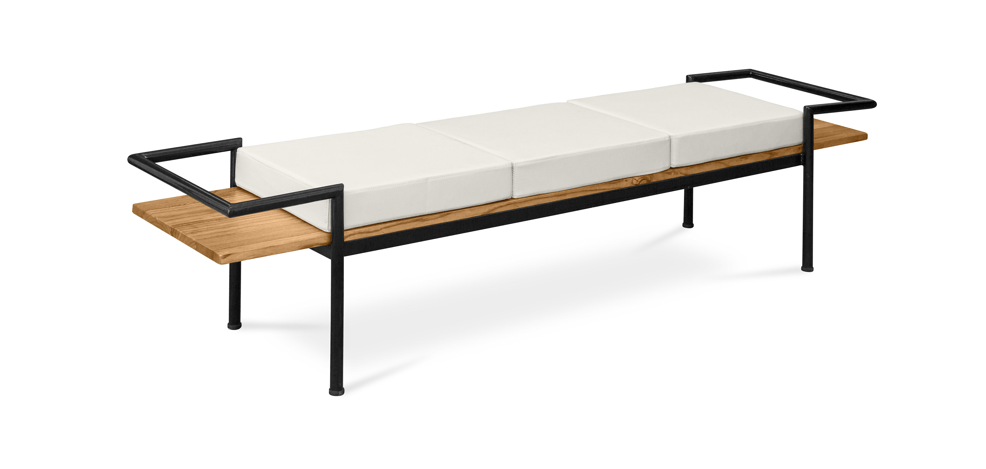 Banc avec coussins de style scandinave - Bois et métal